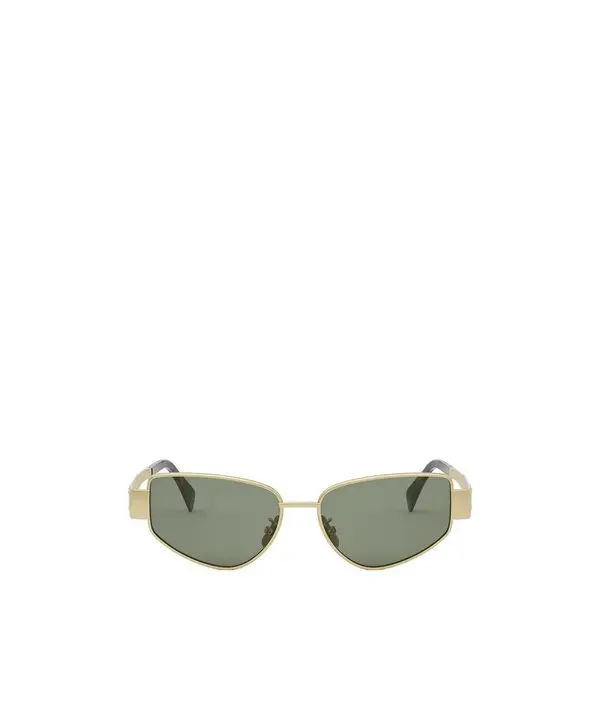 Celine Gold Tone Logo Sunglasses - Green