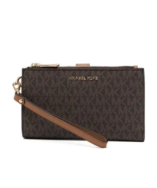 Michael Kors Adele Logo Plaque Wristlet Clutch Bag - Black