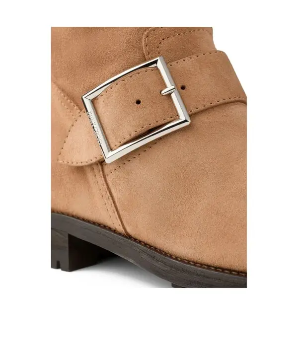 JIMMY CHOO Biker Buckled Ankle Boots - Brown