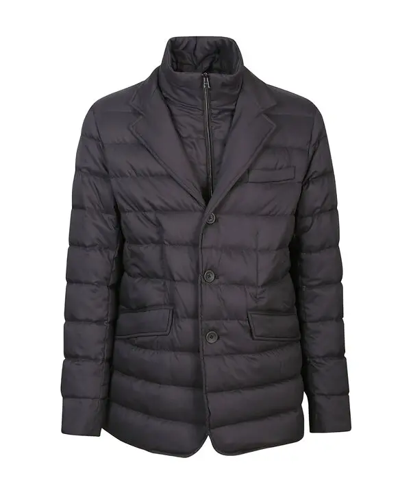 Herno Layered-effect Quilted Down Jacket - Black