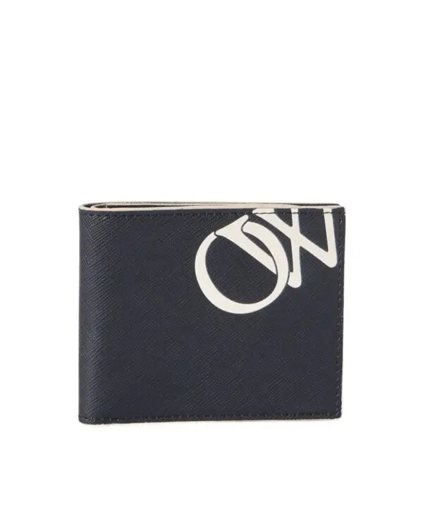 Off-White Logo Printed Bi-fold Wallet - Black