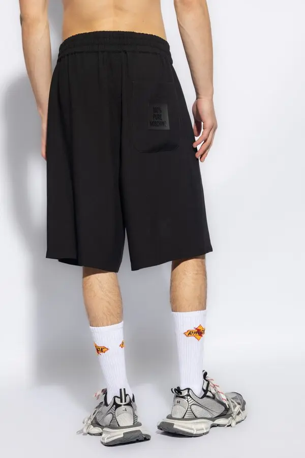 Moschino Patch Pocketed Shorts - Black