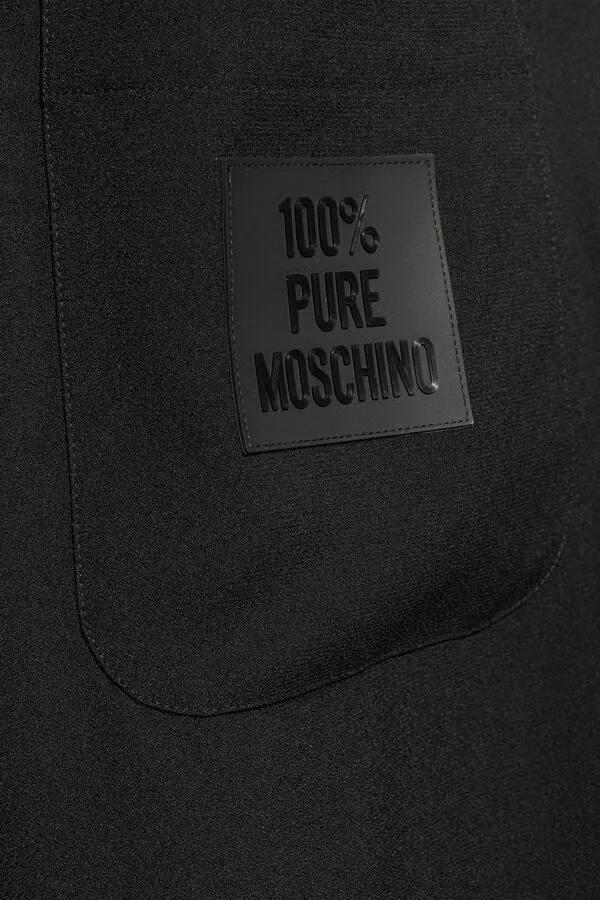 Moschino Patch Pocketed Shorts - Black