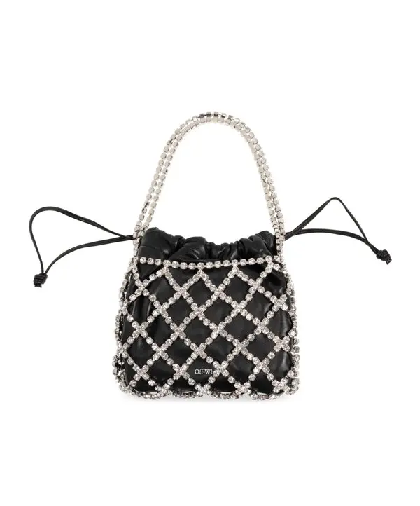 Off-White Embellished Drawstring Tote Bag