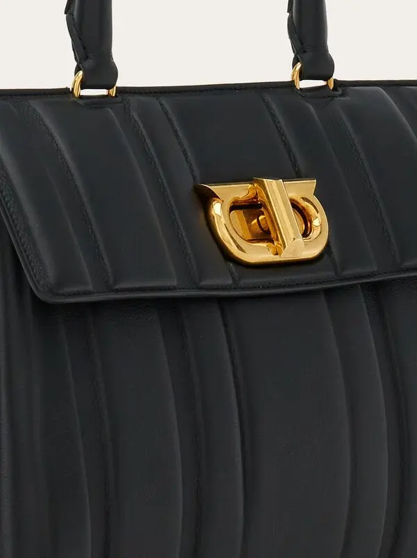 FERRAGAMO Flip Shoulder Bag - Black