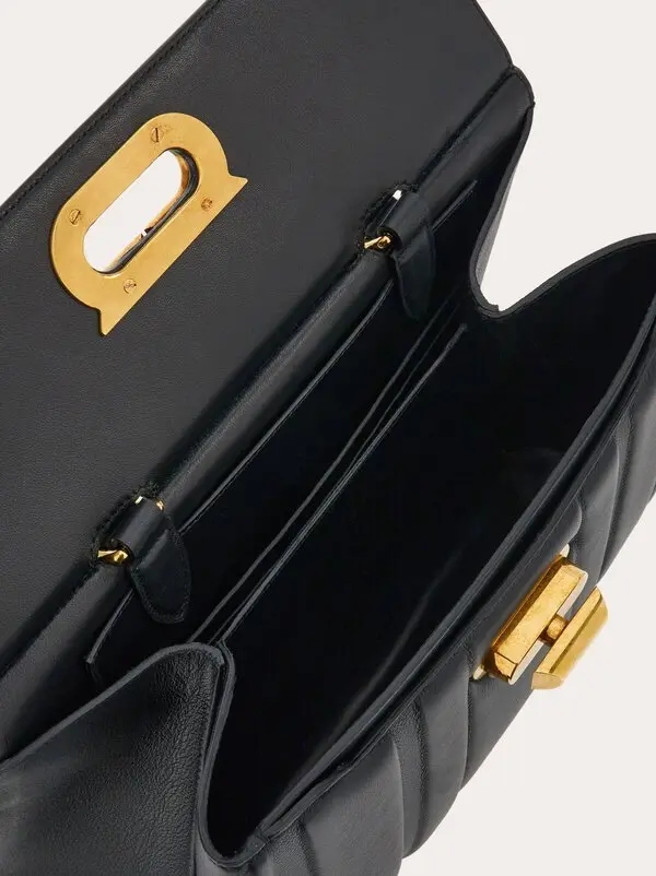 FERRAGAMO Flip Shoulder Bag - Black