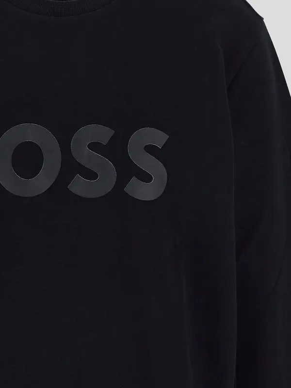 Hugo Boss Logo Print Crewneck Sweatshirt - Black