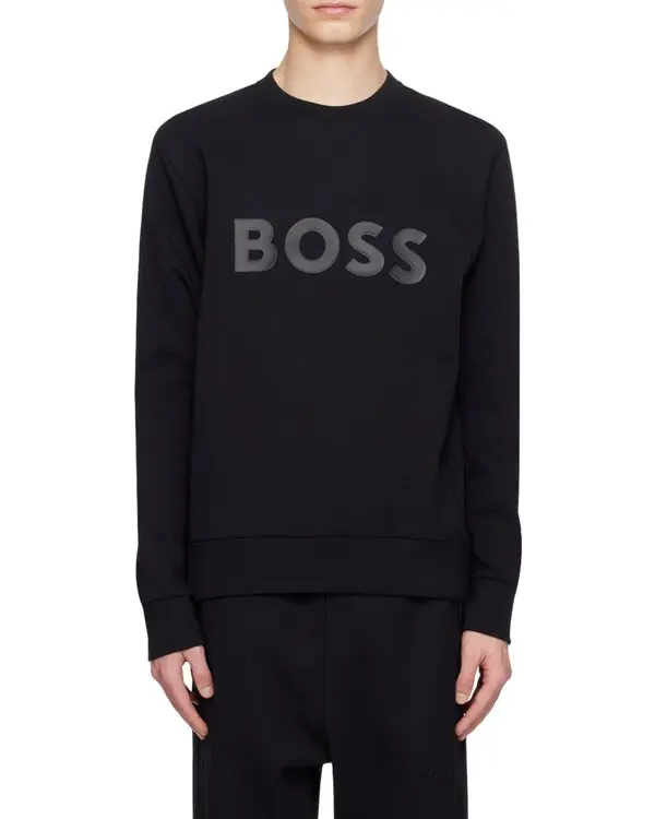 Hugo Boss Logo Print Crewneck Sweatshirt - Black
