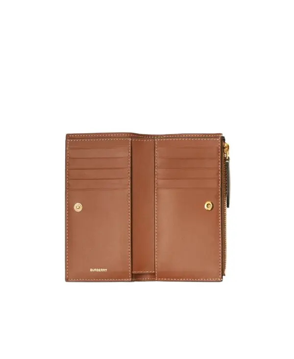 Burberry Checked Zip-up Wallet - Nude