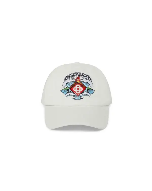 Casablanca Wavy Pattern Baseball Cap - White