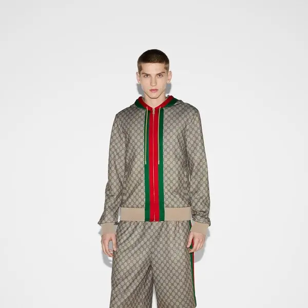 Gucci Monogrammed Zip-up Jacket - Beige/ebony