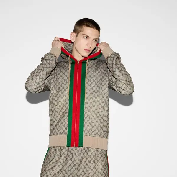 Gucci Monogrammed Zip-up Jacket - Beige/ebony