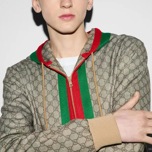 Gucci Monogrammed Zip-up Jacket - Beige/ebony