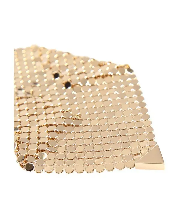 Rabanne Gold Chain Mesh Drop Earrings - Yellow