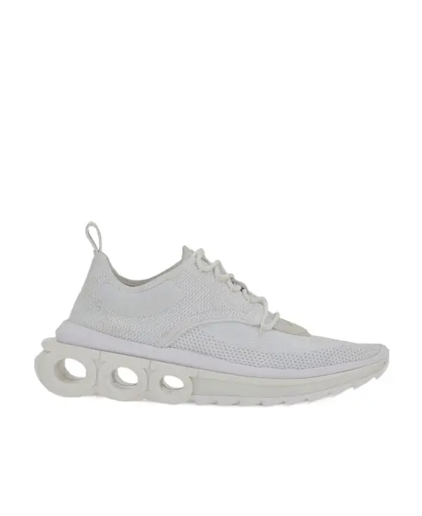 FERRAGAMO Gancini Plaque Lace-up Sneakers - Gray