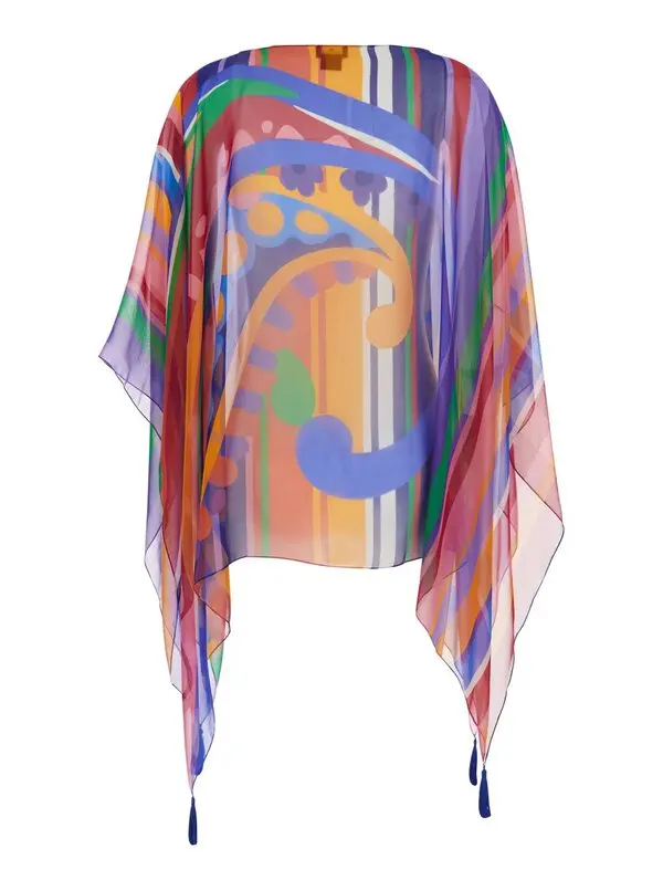 Etro All-over Print Boat Neck Cape - Multicolor