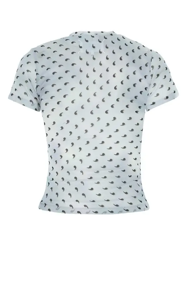 MAISON MARGIELA Sheer Printed Short Sleeve Top