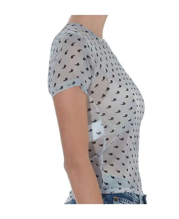 MAISON MARGIELA Sheer Printed Short Sleeve Top