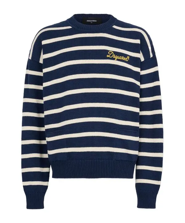Dsquared2 Striped Embroidered Logo Jumper