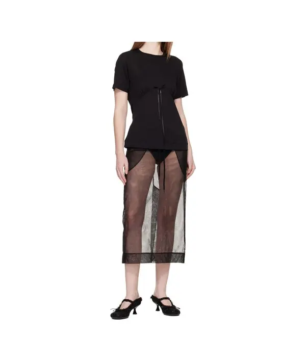 Simone Rocha Round Neck T-shirt With Bow Detail - Black