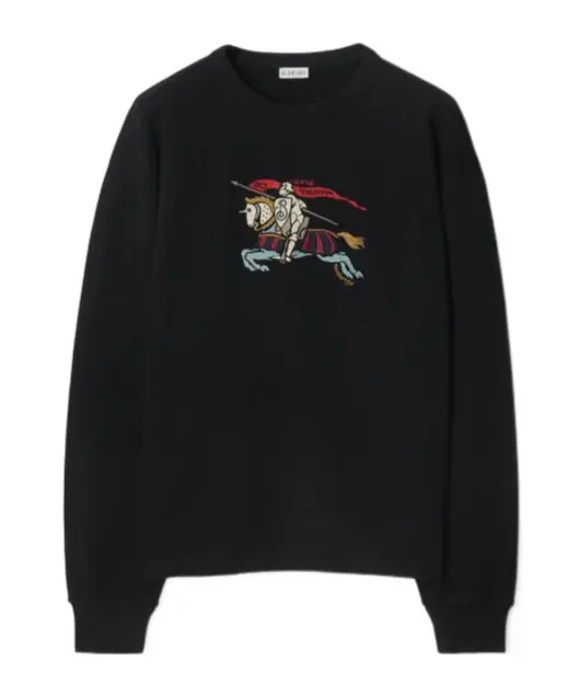 Burberry Equestrian-knight Crew-neck Sweatshirt - Black
