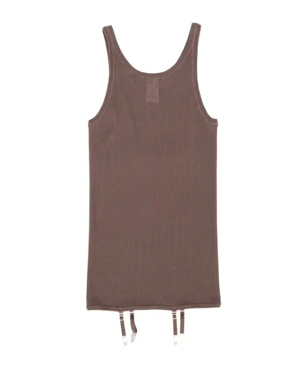 LEMAIRE Ribbed Knit Tank Top - Brown