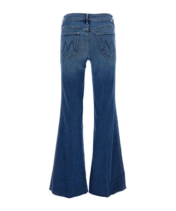 MOTHER Lil Doozy Fray Flared Jeans - Blue