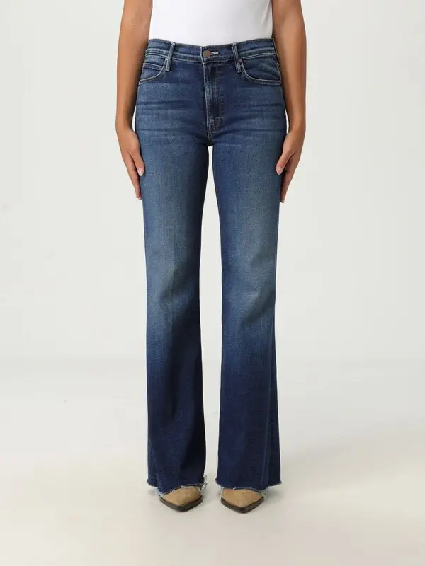 MOTHER Lil Doozy Fray Flared Jeans - Blue