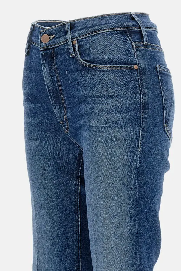 MOTHER Lil Doozy Fray Flared Jeans - Blue