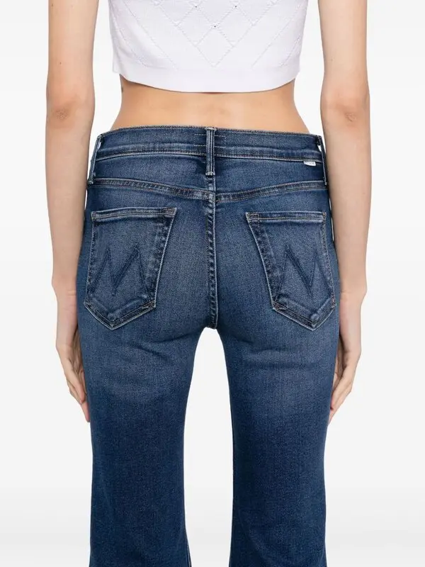 MOTHER Lil Doozy Fray Flared Jeans - Blue