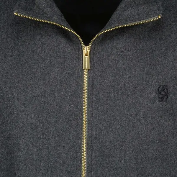 Drole De Monsieur High Neck Zipped Jacket - Grey