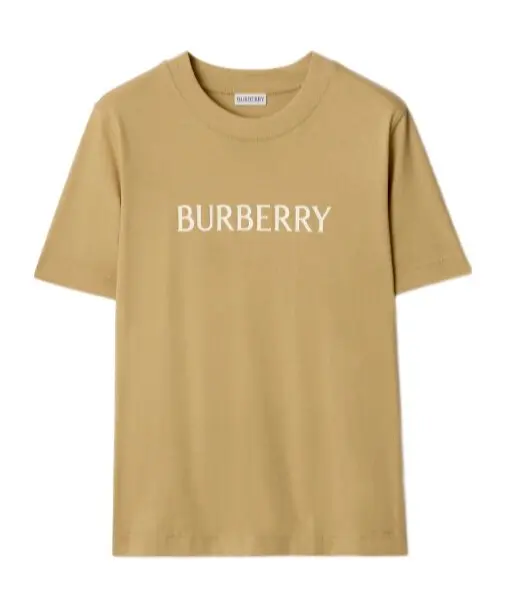 Burberry Logo Printed Crewneck T-shirt - Flax Beige