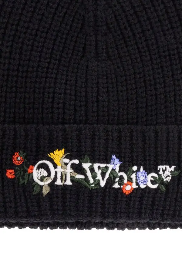 Off-White Embroidered Logo Beanie