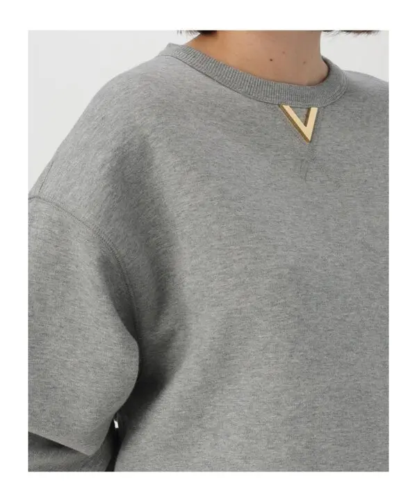 Valentino Garavani V Logo Plaque Crewneck Sweatshirt