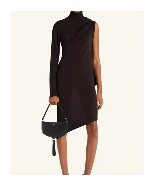 COURREGES Courrèges Asymmetrical Mock Neck Midi Dress