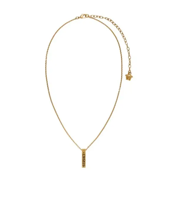 Versace Logo Pendant Necklace - Yellow