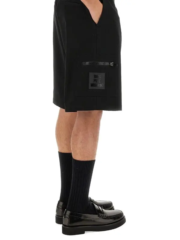 Moschino Wide-leg Shorts With Logo Detail