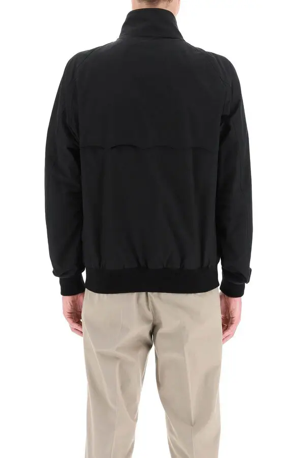 BARACUTA High-neck Zip-up Bomber Jacket - Black
