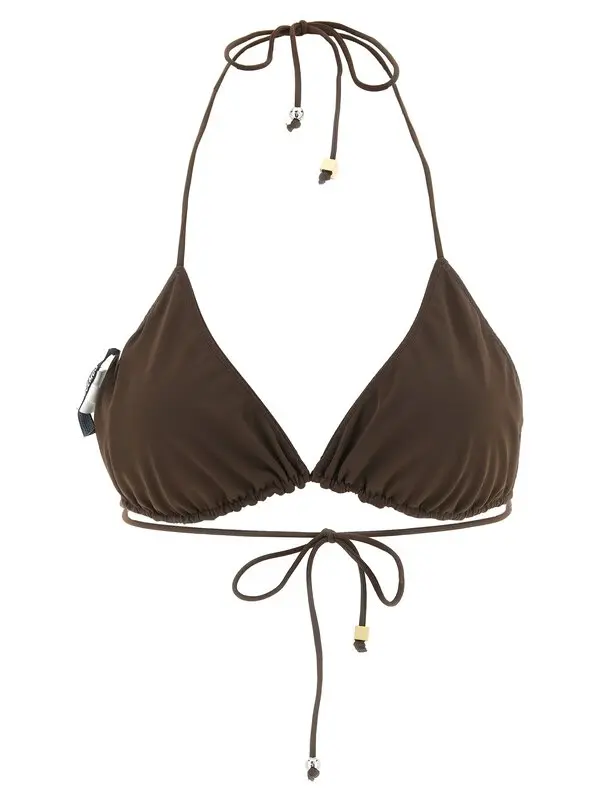 Jacquemus Triangle Bikini Top - Brown