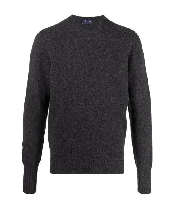 DRUMOHR Crew Neck Wool Sweater - Black