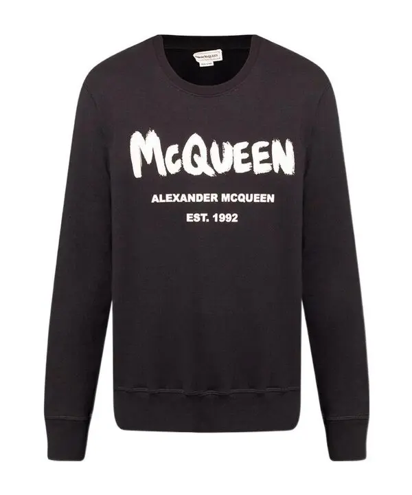 Alexander McQueen Graphic-print Crewneck Sweatshirt - Black
