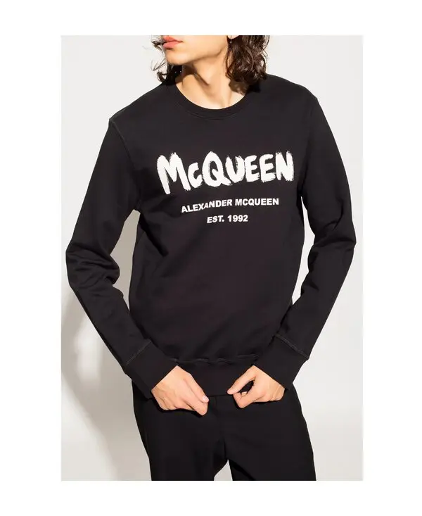 Alexander McQueen Graphic-print Crewneck Sweatshirt - Black