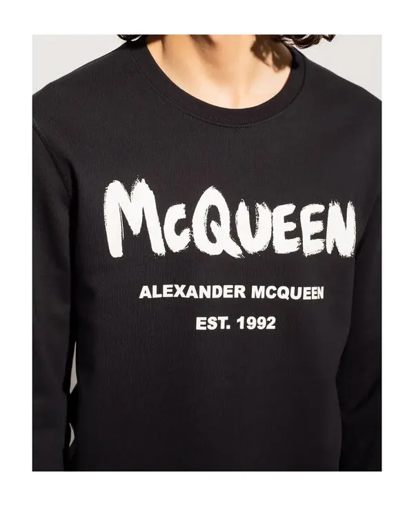 Alexander McQueen Graphic-print Crewneck Sweatshirt - Black