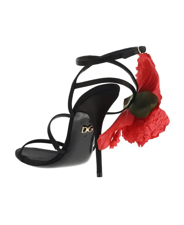 Dolce & Gabbana Floral Embellished High Heel Sandals