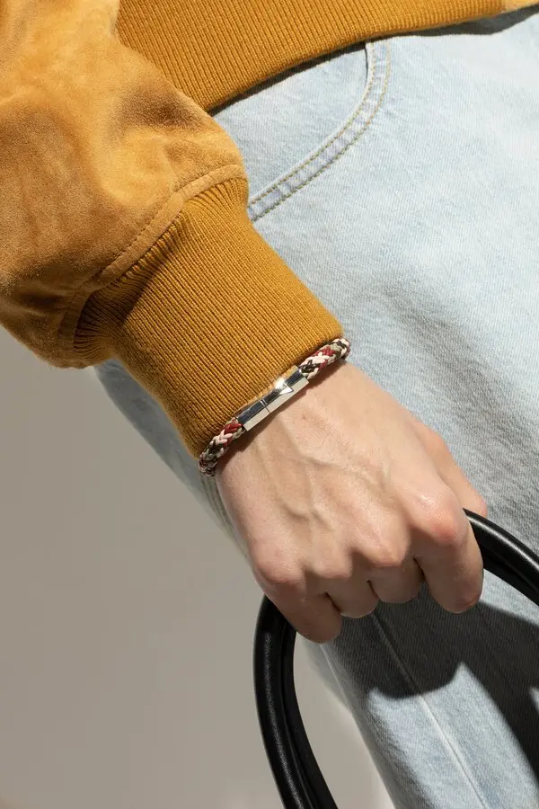 Bottega Veneta Braided Rope Bracelet With Magnetic Buckle