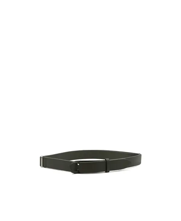 ORTIGNI Green Pebble Texture Waist Belt - Black