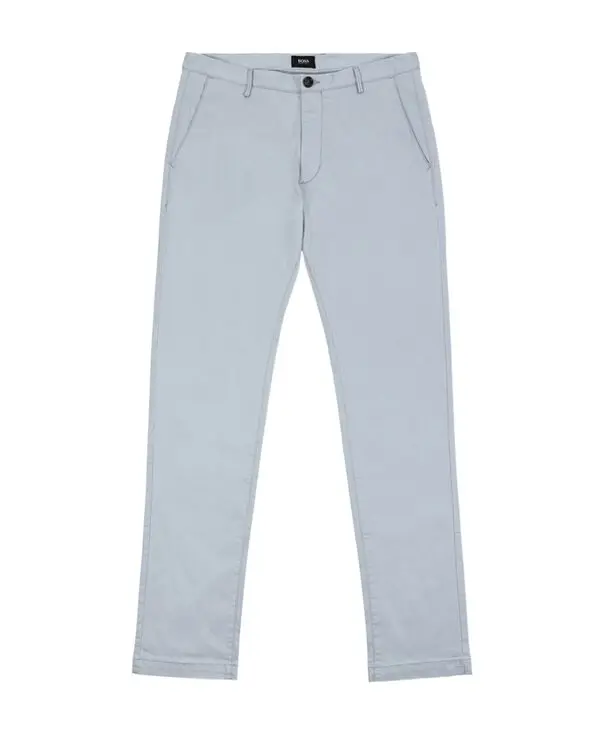 Hugo Boss Straight Casual Pants With Button Detailing - Blue