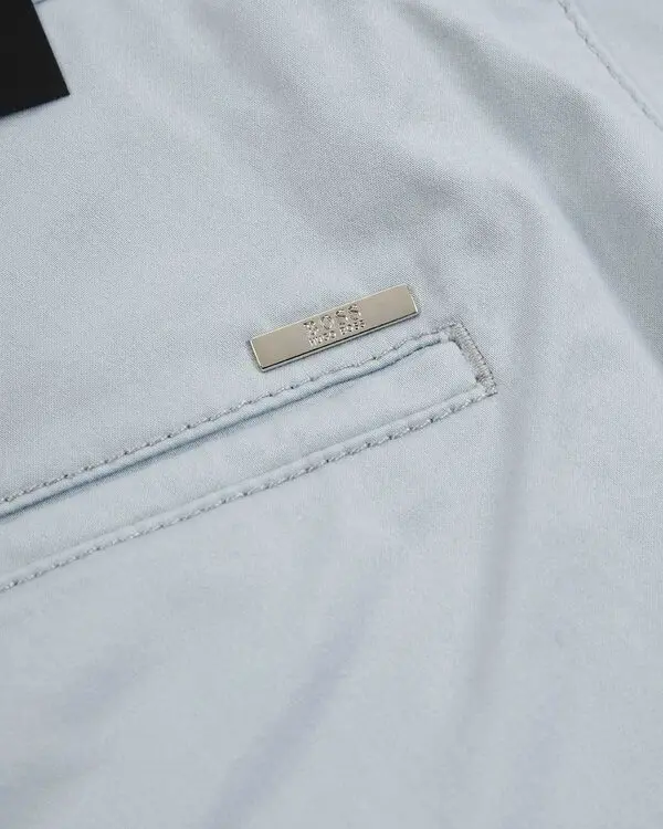Hugo Boss Straight Casual Pants With Button Detailing - Blue