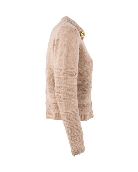 Fabiana Filippi Crew Neck Cardigan With Plush Trims