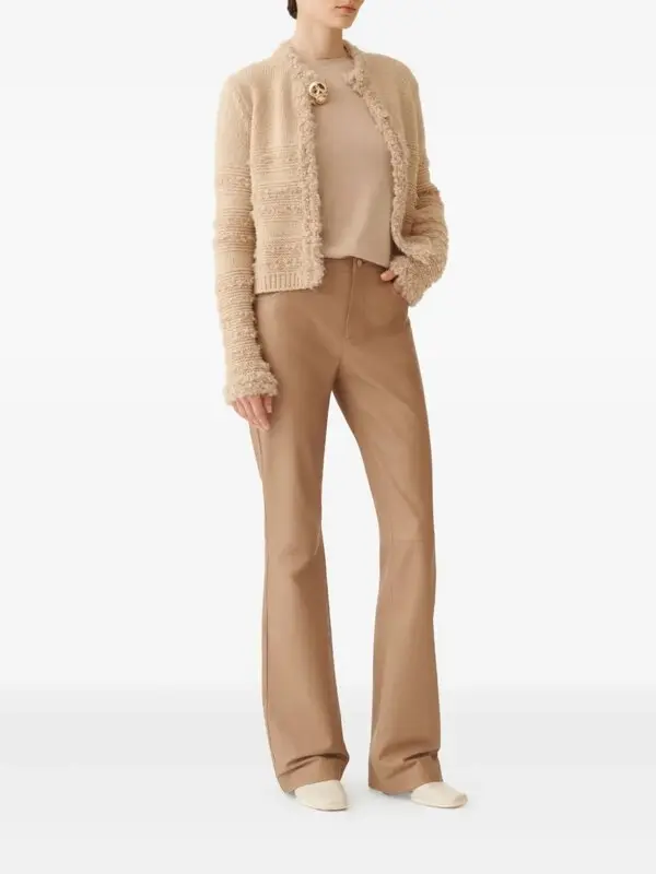 Fabiana Filippi Crew Neck Cardigan With Plush Trims